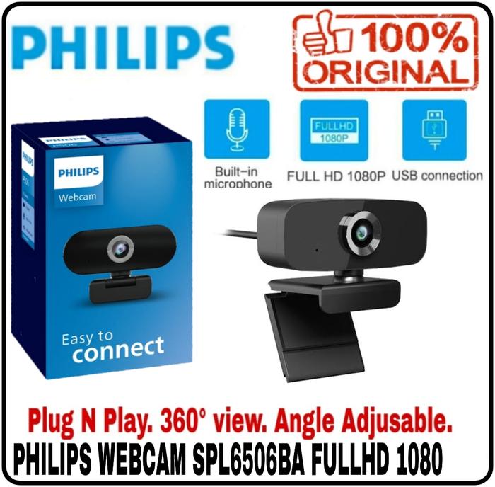 Jual PHILIPS WEBCAM FULL HD 1080P SPL6506BM ORIGINAL USB PNP 360 ROTATE ...