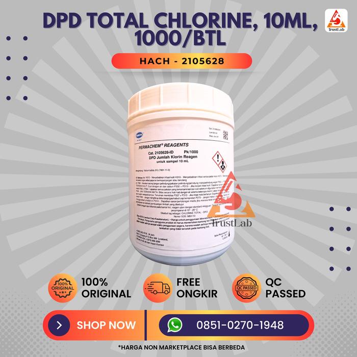Jual HACH 2105628 DPD Total Chlorine Reagent Powder Pillow 10 mL pk ...