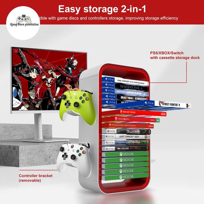 Jual Rak Storage Stand Tower Tempat Disk Kaset Ps4 Ps5 Xbox Nintendo ...