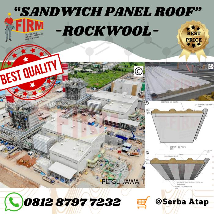 Jual Sandwich Panel Rockwool Roof/Atap Color Standar / Color PVDF ...