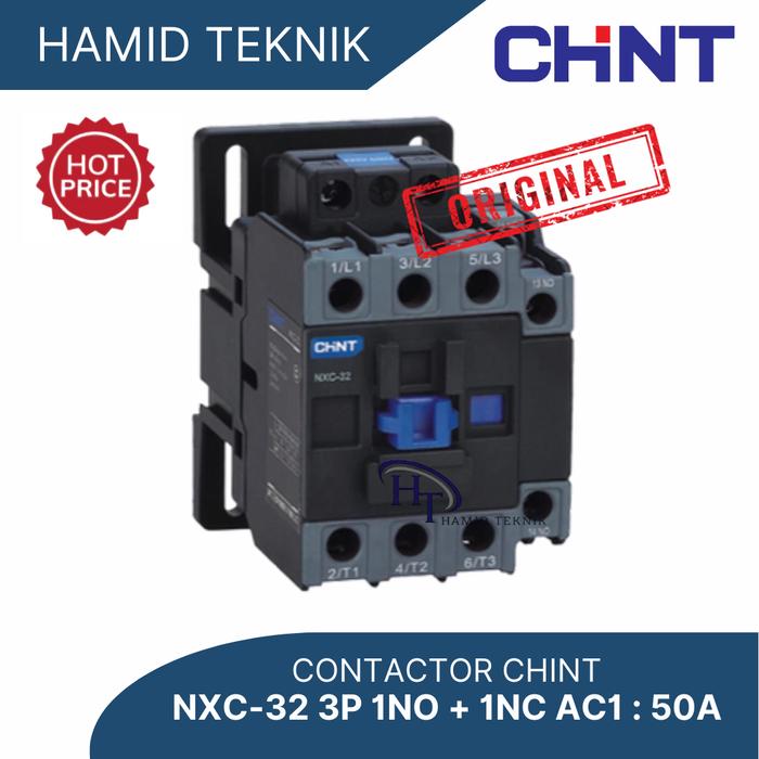 Jual Kontaktor 3P 32A 15KW CHINT 1NO+1NC - NXC-32 - 440V - Jakarta Barat - HAMID TEKNIK | Tokopedia
