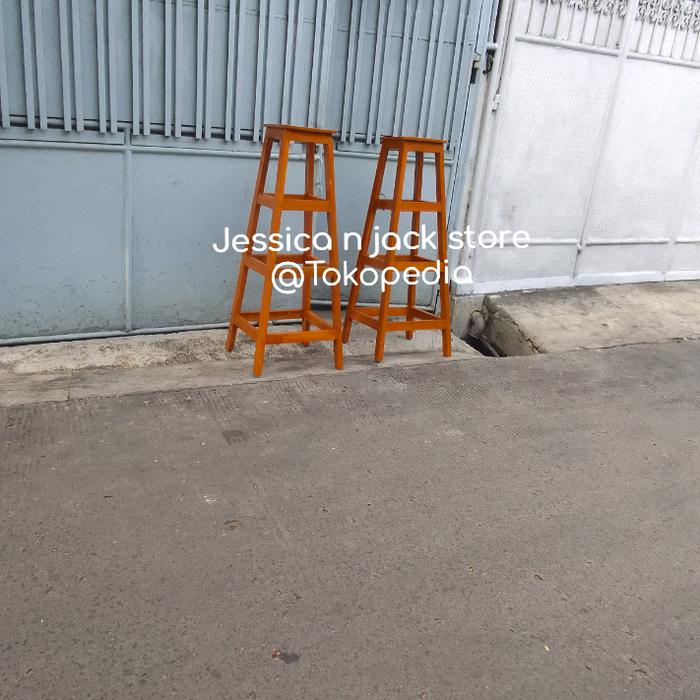 Jual Kursi Kayu Tinggi / Kursi Tangga Kayu Tinggi/ Bangku Bakso Kayu ...