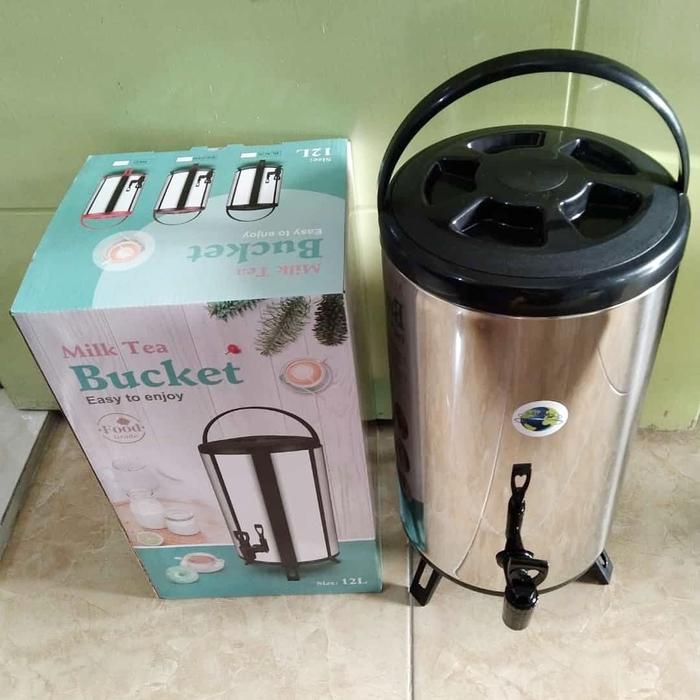 Jual Water Jug Drink Jar Milk Tea Bucket Stainless Steel 12l - Polos Di ...