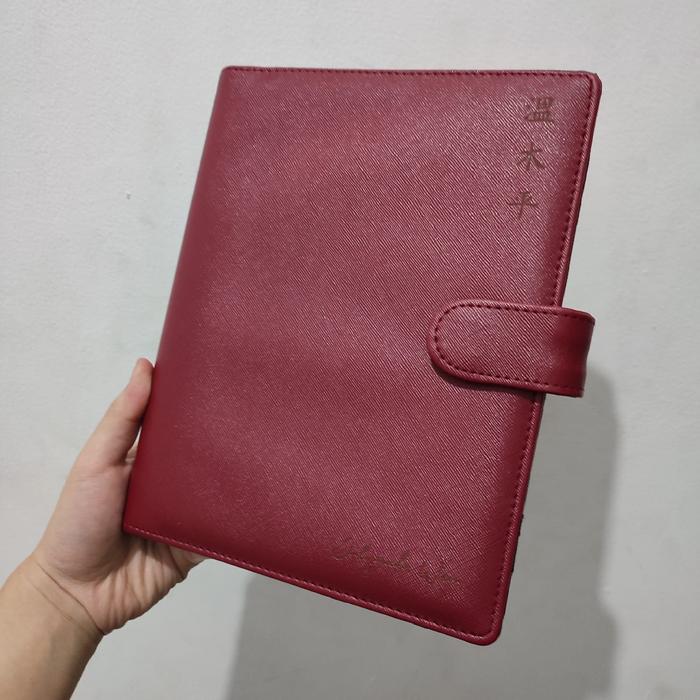Jual [BISA CUSTOM] Binder Kulit A5 Bisa Custom Nama/ Binder A5 Custom ...