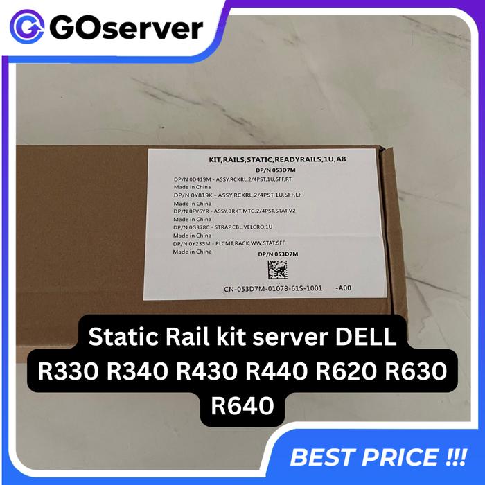 Jual Dell 1U Static Rail Kit 053D7M R330 R340 R430 R440 R620 R630 R640 ...