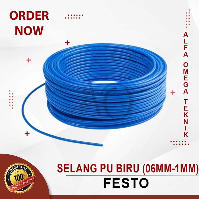 Jual SELANG PU 6MM x 1MM BIRU FESTO PNEUMATIC TUBE HOSE POLYURETHANE ...