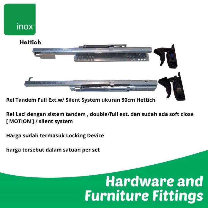 Jual Rel Laci Tandem Hettich Full Ext. 50cm w/ Silent System - Jakarta ...