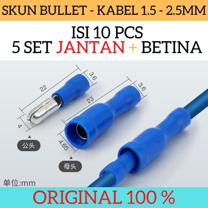 Jual Skun Bullet Wire Connector Terminal Kabel Quick Cable 1.5-2.5mm ...