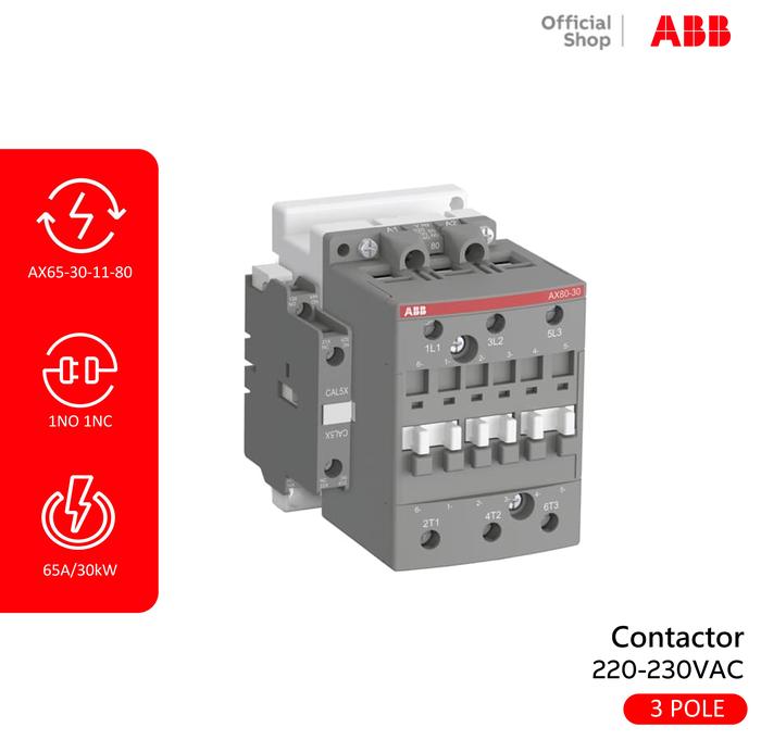 Promo ABB Contactor 30kW AX65-30-11-80 65A 220VAC Kontaktor 1SBL371074R8011 Cicil 0% 3x ...