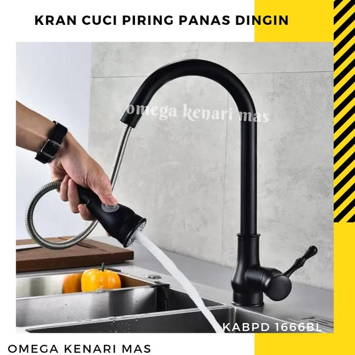 Jual KRAN PANTRY ANGSA DAPUR BERSIH CUCI PIRING SELANG TARIK BLACK ...