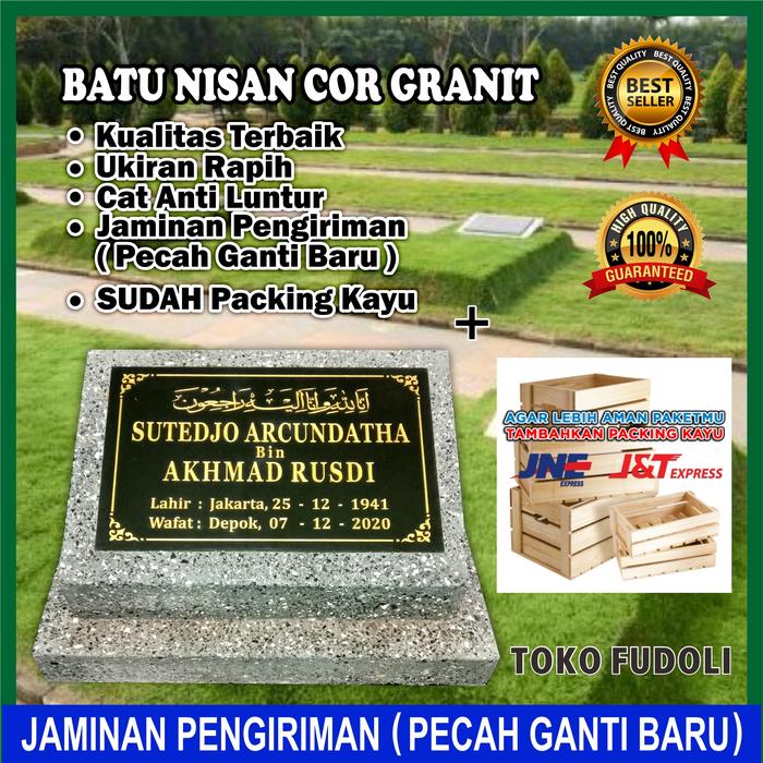 Jual Batu Nisan Makam Cor Granit + Packing Kayu - Jakarta Timur - toko ...