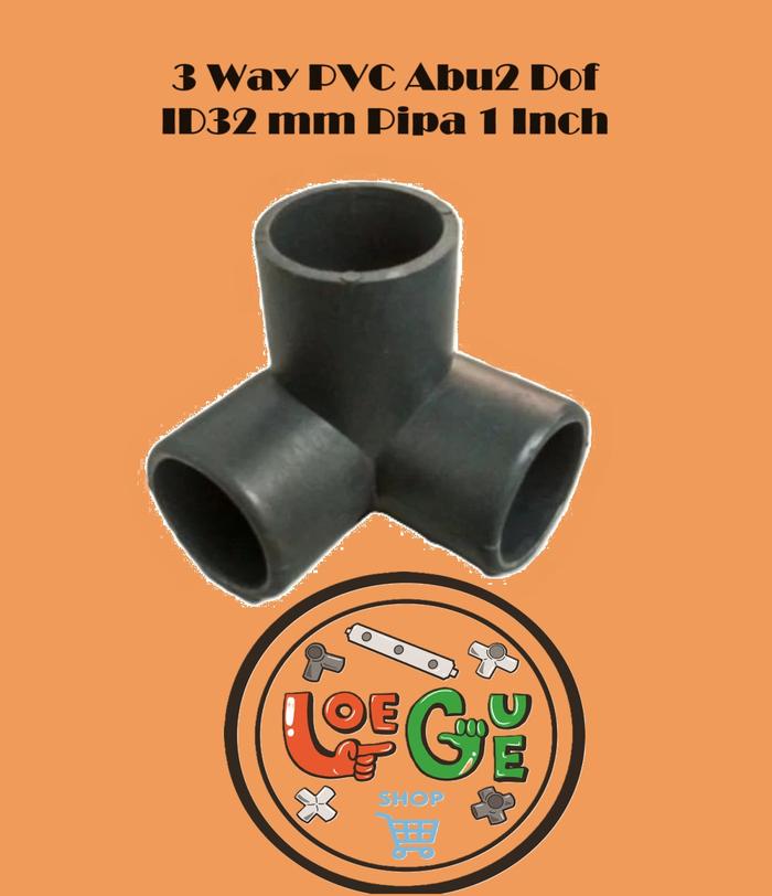 Jual sambungan konektor fitting tee elbow pipa pvc 3 way arah 1/2, 3/4, 1 " - 1" Abu2 DOF ...