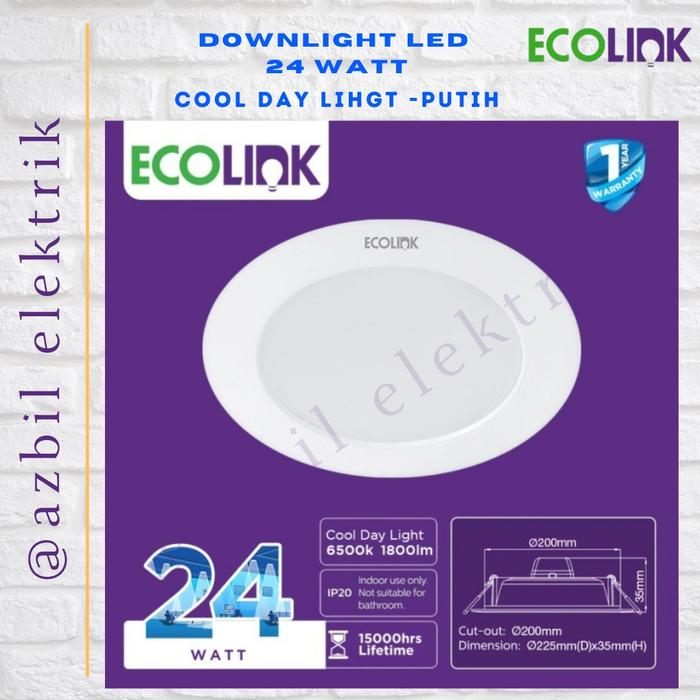 Jual Ecolink Lampu Downlight LED 24 Watt Cool Day Light - 6500K - Kota ...