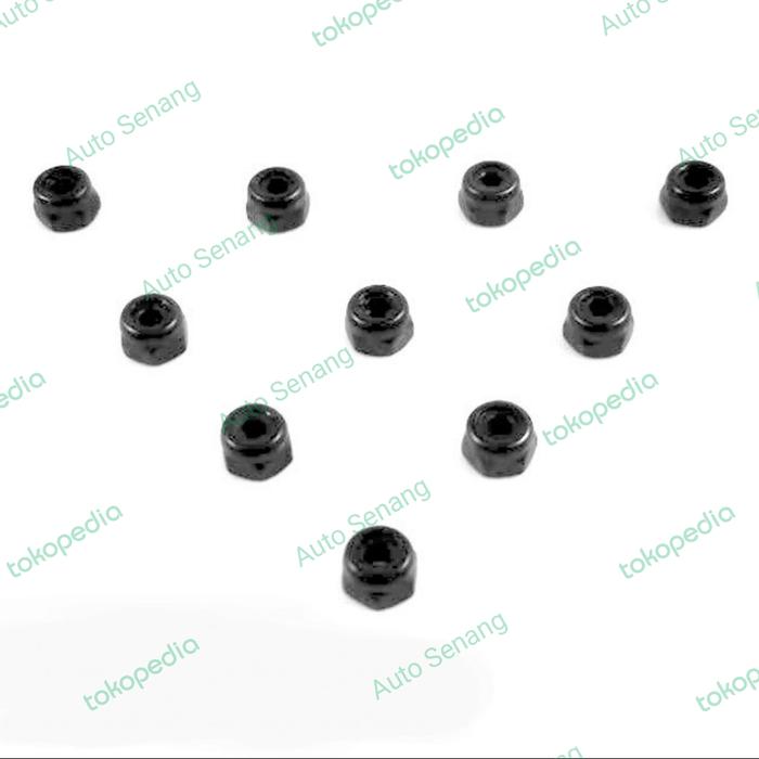 Jual Rep mur alloy lock nut nylon 2MM kunci 4MM hitam/black Tamiya ...