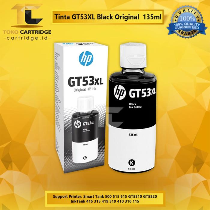 Jual Tinta Refil Original GT53 GT53XL Black 135ml Smart Tank 510 515 ...