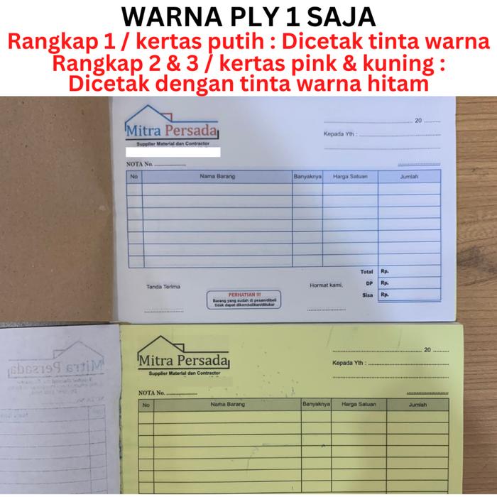 Jual NOTA 1 RIM Custom 1 2 3 Rangkap / Ply Surat Jalan Kwitansi Bon ...