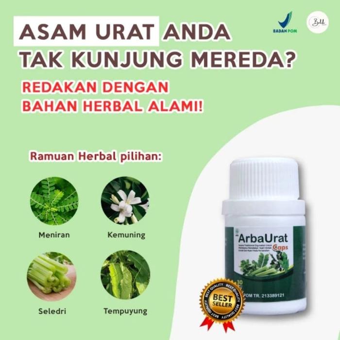 Jual ArbaUrat Caps Herba (1 Botol) / Meredakan Pegal-pegal / Obat ...