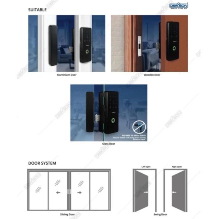 Jual Smart Glass door lock digital Dekkson G01 kunci pintu kaca sleding ...