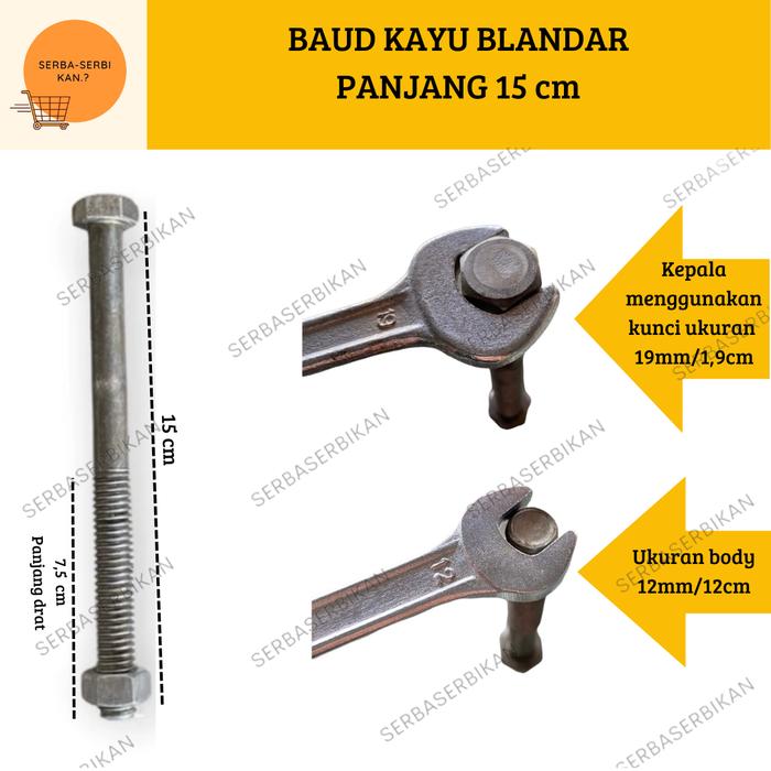 Jual BAUD MUR BAJA 19MM PANJANG 15CM | BAUT BLANDAR KAYU - Kota Tegal ...