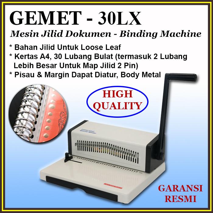 Jual GEMET 30LX Mesin Jilid Binding Loose Leaf A4 Lb Bulat | Official ...