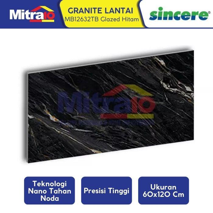 Jual SINCERE Granit Lantai 60X120CM Motif Marble Hitam Glazed MB12632TB ...