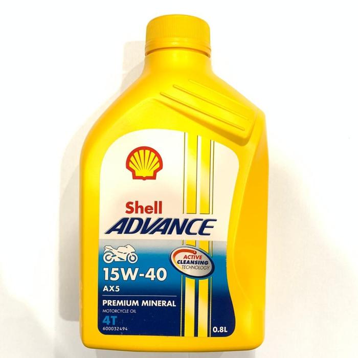 Jual Oli Shell Advance AX5 4T 15W-40 800ml Premium Mineral Bebek ...