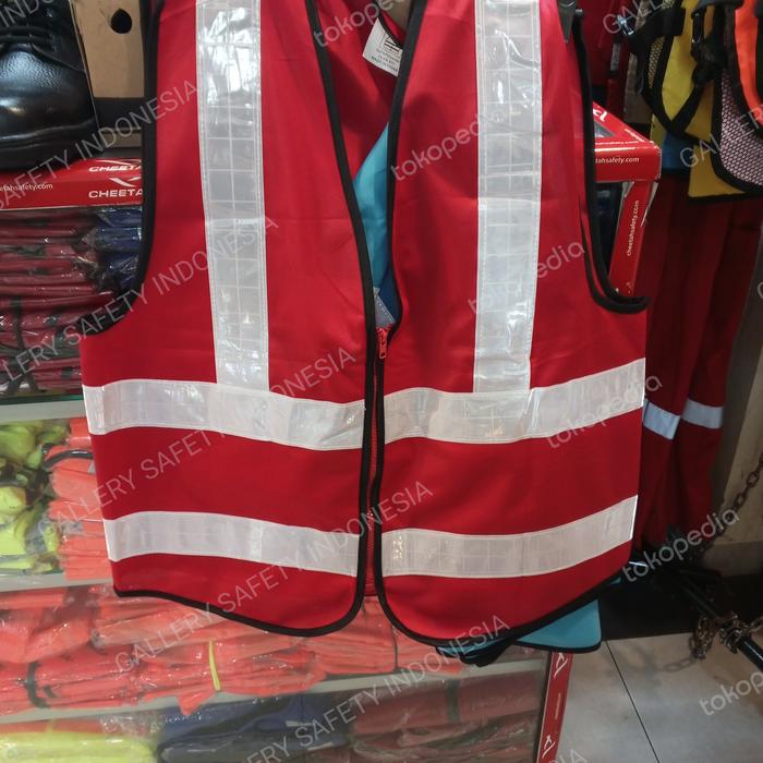 Jual ROMPI PROYEK POLYESTER WITH ZIPPER ID CARD MERAH BAHAN POLYESTER ...