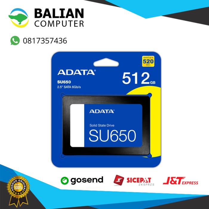Promo SSD ADATA 512GB SATA SU650 GARANSI RESMI 3 TAHUN / SSD SATA 512GB ...