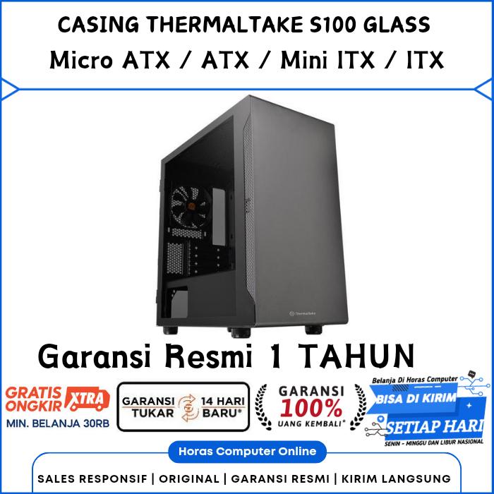 Jual CASING THERMALTAKE S100 BLACK GLASS SLEEK MINI Micro ATX + FREE 1 ...
