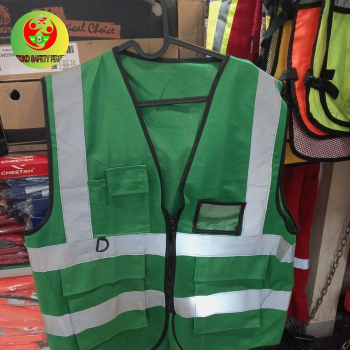 Jual ROMPI SAFETY / SAFETY VEST BAHAN POLYESTER ID CARD ZIPPER WARNA ...
