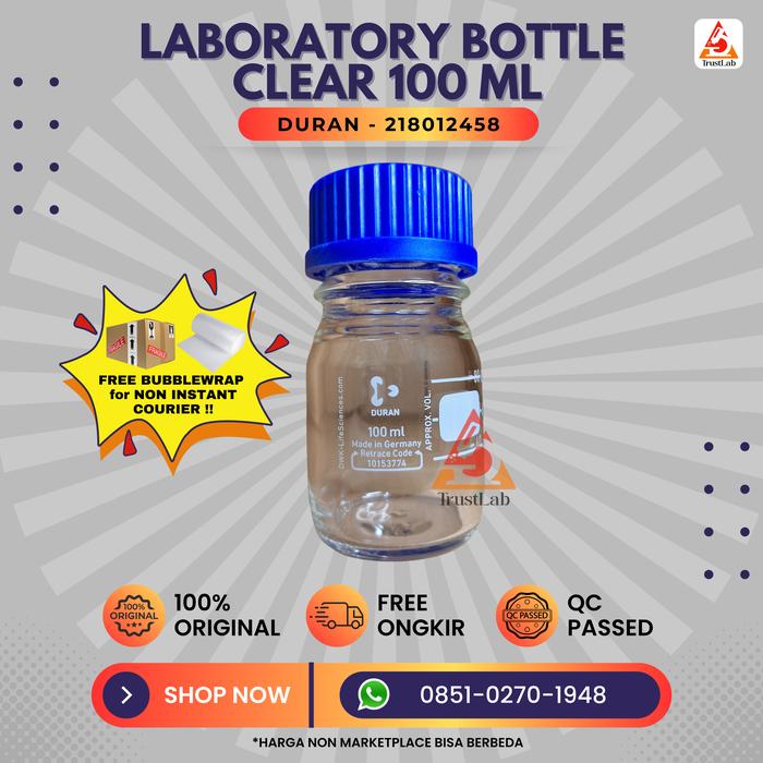 Jual Laboratory Bottle 100 ml Duran | Botol Laboratorium 100 ml Duran ...