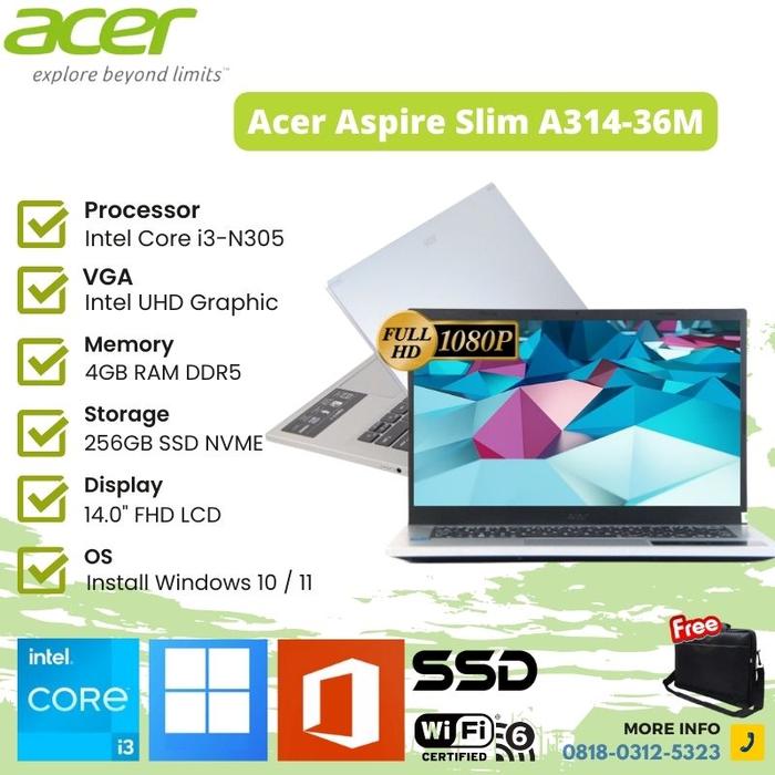 Jual ACER ASPIRE 3 A314-36M OCTACORE INTEL I3-N305 4GB 256SSD 14.0 ...