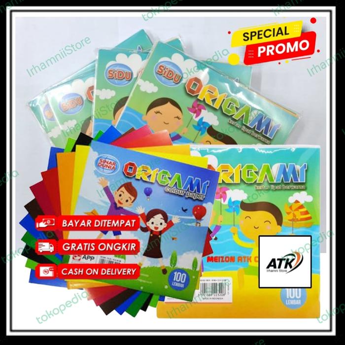 Jual Kertas Origami Besar isi 100 Lembar Sidu / Kertas Lipat TK Besar ...