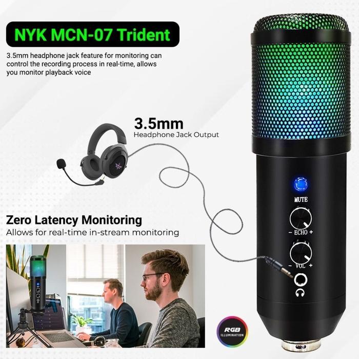 Jual Nyk Mcn-07 Trident / Mcn07 Trident Rgb Microphone Condenser ...