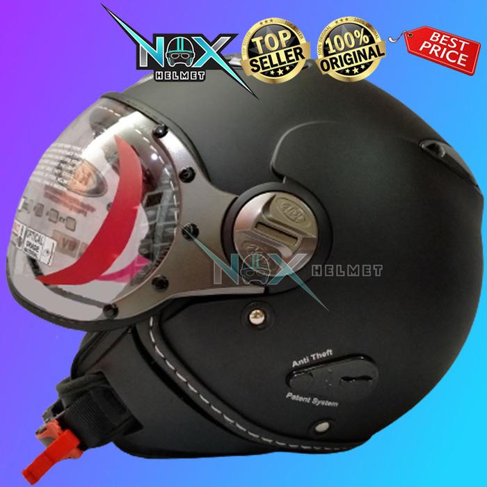 Jual Helm Retro KYT ELSICO Solid/Polos Halfface (Ongkir 2Kg) - 1.Black ...