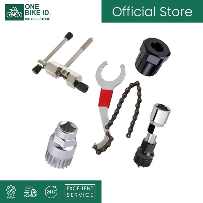 Jual PAKET KUNCI 5in1 - Kunci Sproket Crank Set Lengkap Utk Reparasi ...