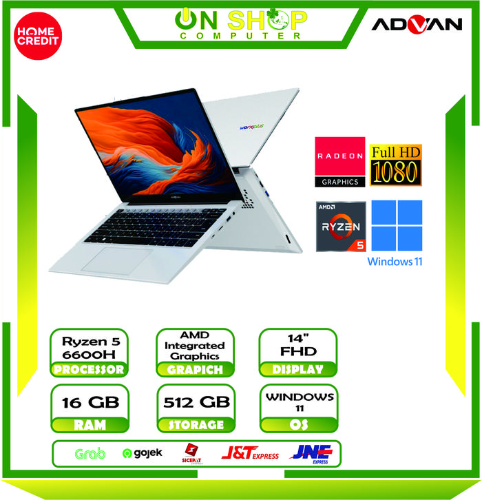 Jual Advan Work PLus AMD Ryzen 5 6600H RAM 16GB SSD 512G Windows 11 Silver - Kota Denpasar - On ...