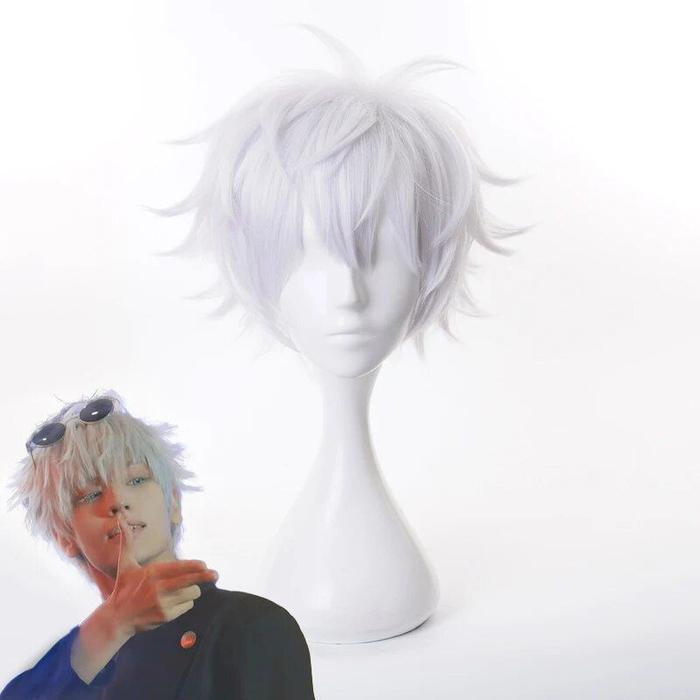Jual Wig Rambut Palsu Satoru Gojo Anime Cosplay Wig Jujutsu Kaisen Di ...