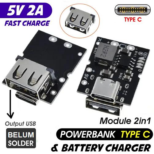 Jual Modul Power Bank USB Type-C Fast Charger Step up Baterai 18650 BB ...