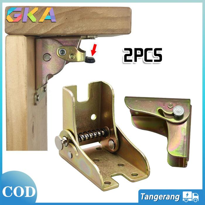 Jual Braket Engsel Kaki Meja Lipat 2PCS-Table Leg Fold Bracket Hinge ...