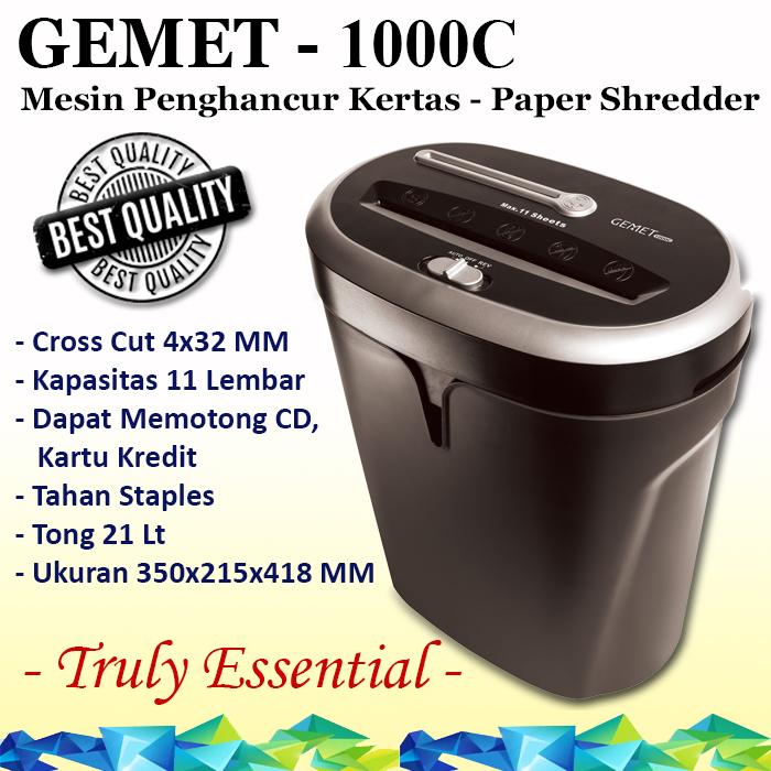 Jual GEMET 1000C Penghancur Kertas Paper Shredder 11 Lembar, Official ...