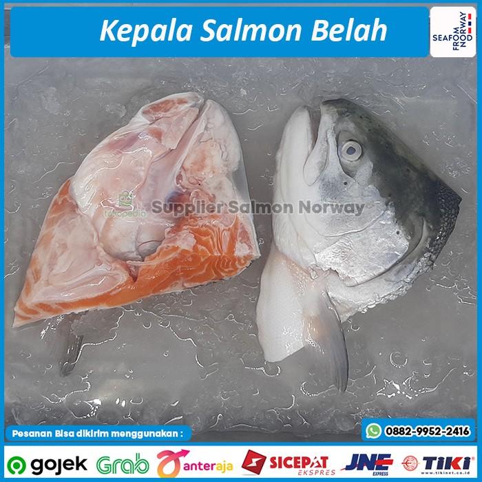 Jual Kepala ikan salmon belah bersih insang dan darah | Kepala salmon ...