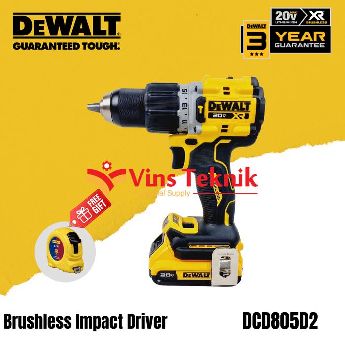 Promo Bor Baterai Brushless Hammer Drill DCD805 DEWALT DCD805D2 Cicil 0 ...
