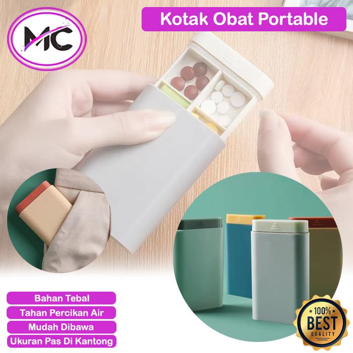 Jual Kotak Penyimpanan Obat Tablet Pil 6 Sekat Portable Box Kapsul ...