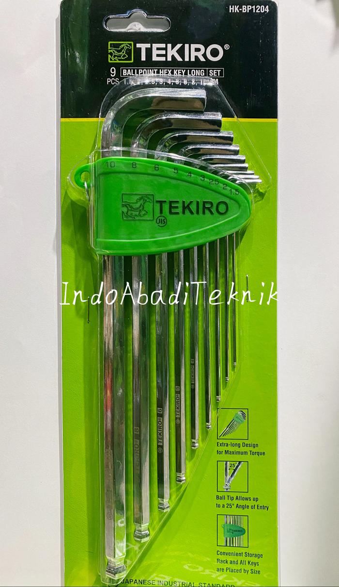 Jual TEKIRO HEX KEY BALLPOINT/ kunci L set ballpoint 9 pcs ( 1.5mm ...