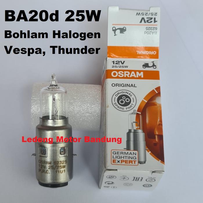 Jual Bohlam Halogen Osram Original Lampu BA20D Motor Vespa Thunder ...