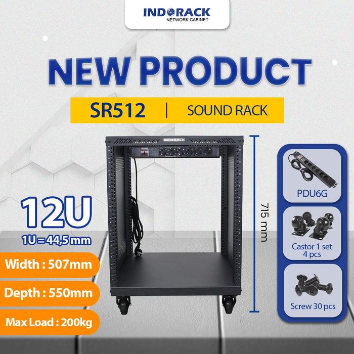 Promo INDORACK SR512 - SOUND RACK 12U DEPTH 550MM - RAK SOUND SYSTEM ...