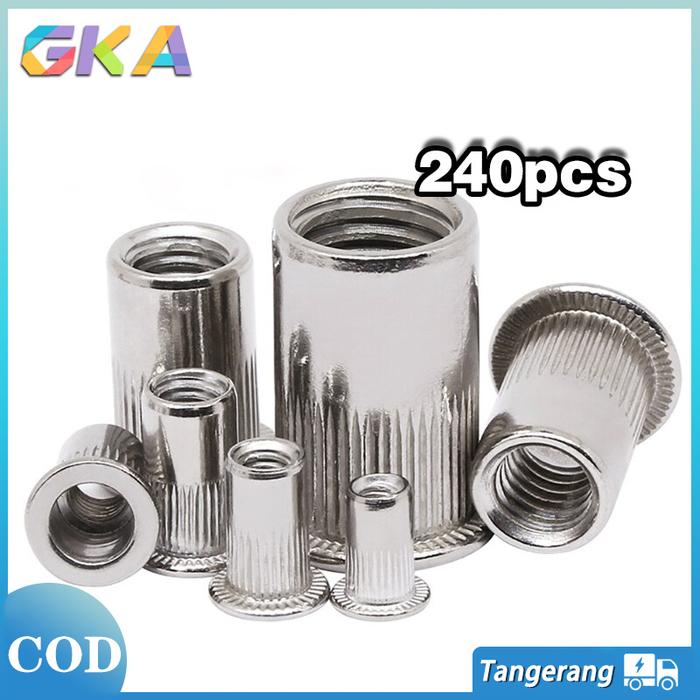 Jual Mur Rivet 240PCS M3 M4 M5 M6-Rivet Nut-Insert Nut-Blind Keling ...