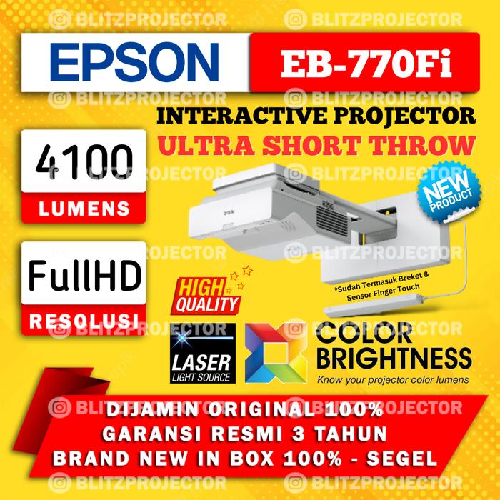 Jual Proyektor Epson EB-770Fi EB770Fi Ultra Short Throw Pengganti 735Fi ...