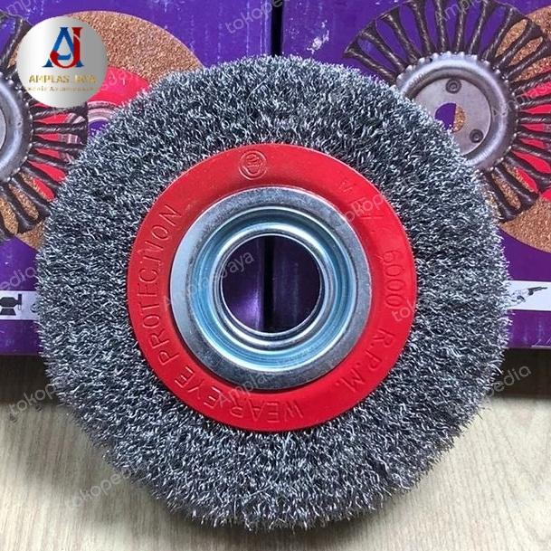 Jual sikat kawat roda 6 inch /Wire brush wheel 6 inch - besi - Kab ...